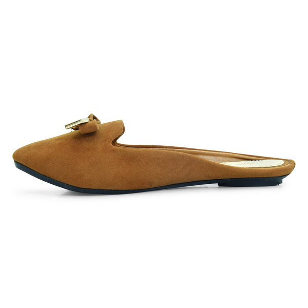 Suede Open-back Mule-Flats for Women – batabd